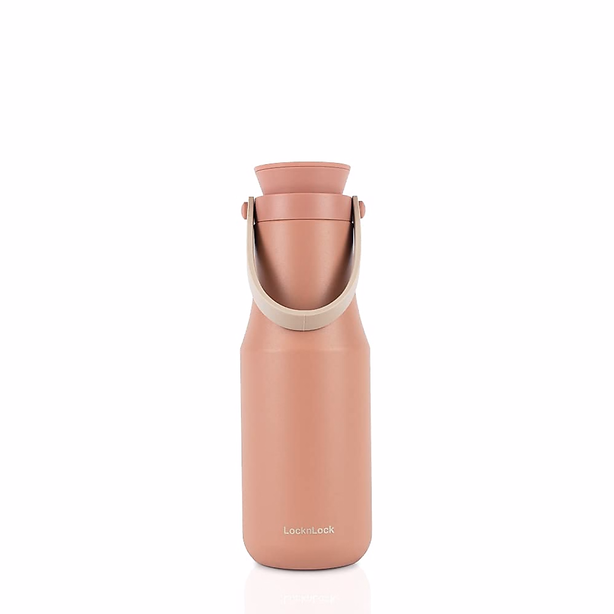 LocknLock Metro Bottle Double-Wall Insulated Stainless Steel with Silicone Handle, 16 oz, Pink