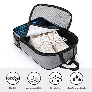 Frcavbin Travel Shoe Bag Shoes Carrier with Handle and Zipper Foldable Shoe Puches Organizer for Home storage School starts (Storm Ocean)