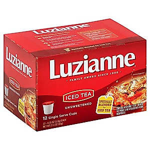 Luzianne Unsweetened Iced Tea, Single Serve K-Cup Pods, 12 Count