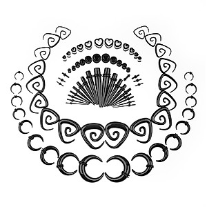 Linkning Ear Gauges Stretching Kit 84pcs 14G-00G Acrylic Sprial Tapers Plugs Expander Sets Heart Tunnels Piering Jewelry Horeseshoes Taper For Ears