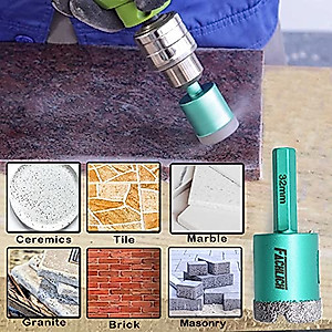 FACHLICH Dry Diamond Drill Bits,Diameter 5/6"(22mm) with Hex Shank Connection for Granite Marble Tile Porcelain Ceramic Hard Materials