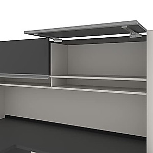 Bestar Connexion L-Shaped Desk with Hutch and Lateral File Cabinet, 72W, Slate/Sandstone