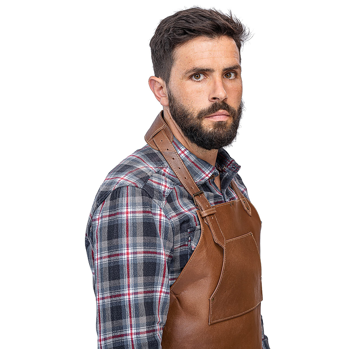 Premium Leather Apron - Full Leather handcrafted BBQ, Working, Barber Apron - One-Cut Style, adjustable Chef`s apron Henry