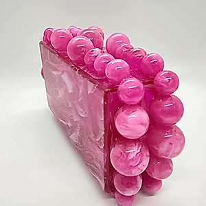 TAYASH Acrylic Purse Evening Clutch Bag for Women Glitter Marble Purse Handbag for Wedding Cocktail Party Prom (Color : Red)