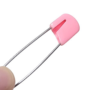 50 Pcs Diaper Pins, Plastic Head Safety Pin with Safe Locking Closures (Colorful)