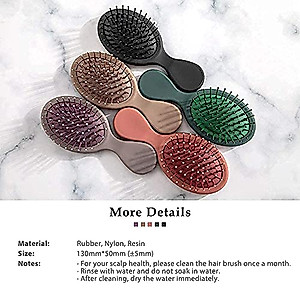 RHOS Mini Travel Hair Brush for Women/Men/Kids - Pocket Detangler Brush for Wet and Dry Hair - Travel Size Paddle Brush for Detangling- For All Hair Types (1 Pack-Mocha)