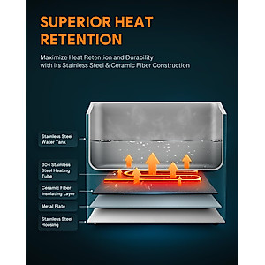 WILPREP Commercial Food Warmer, 12 x 20 in Full Size Electric Countertop Food Warmer with 1200W Power, Stainless Steel Bain Marie Buffer Server with Faucet for Parties Buffets Restaurants