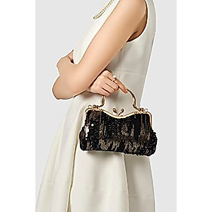 BABEYOND Women's Sparkly Clutch Evening Bags Velvet Sequins Purse for 1920s Gatsby Party Prom Wedding Accessories