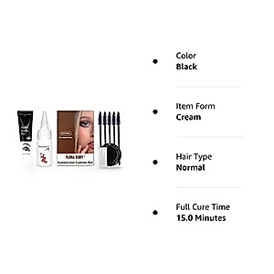 2 in 1 Black Color Set for Lashes and iBrows, Natural Bushy Eyebrow Makeup Kit, Lasting for 6 Weeks DIY Hair Dying for Salon Home Use 5ml (Black)