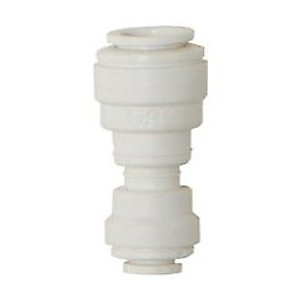 John Guest Reducing Union Connector 3/8" Tube OD x 1/4" Tube OD Polypropylene White (PP201208W)
