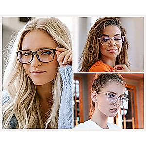 WearMe Pro - Rectangular Blue Light Elegant Metal Frame Modern Glasses (Beige)