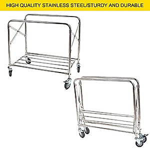 Collapsible X Rolling Laundry Cart ,Commercial Industrial Home Laundry Hampers with Wheels,Foldable Large Laundry Basket with stainless steel frame and removable oxford bag ,260 Lbs Load