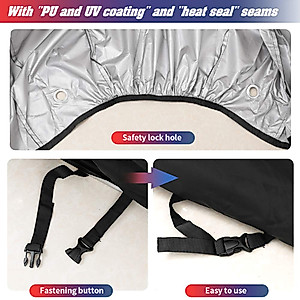 Gazeer Bicycle Cover with Lock Hole Reflective Safety Loops for 2 or 3 Bikes up to 29" Outdoor Storage, Waterproof, Anti-UV, Heavy Duty Ripstop Material 210D