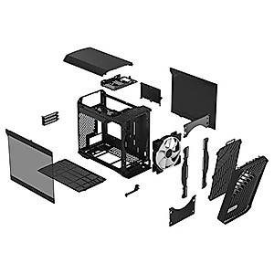 Fractal Design Torrent Nano RGB Black - Light Tint Tempered Glass Side Panels - Open Grille for Maximum air Intake - 180mm RGB PWM Fan Included - Type C - mITX Airflow Mini Tower PC Gaming Case