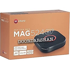 Open Box - Genuine Mag 524W3 4K , Built-in Dual Band 2.4G/5G WiFi, Free Remote Control,HDMI Cable and US Plug - Mag524W3 - Mag 524 W3 - Replacement for 324w2 and 424W3