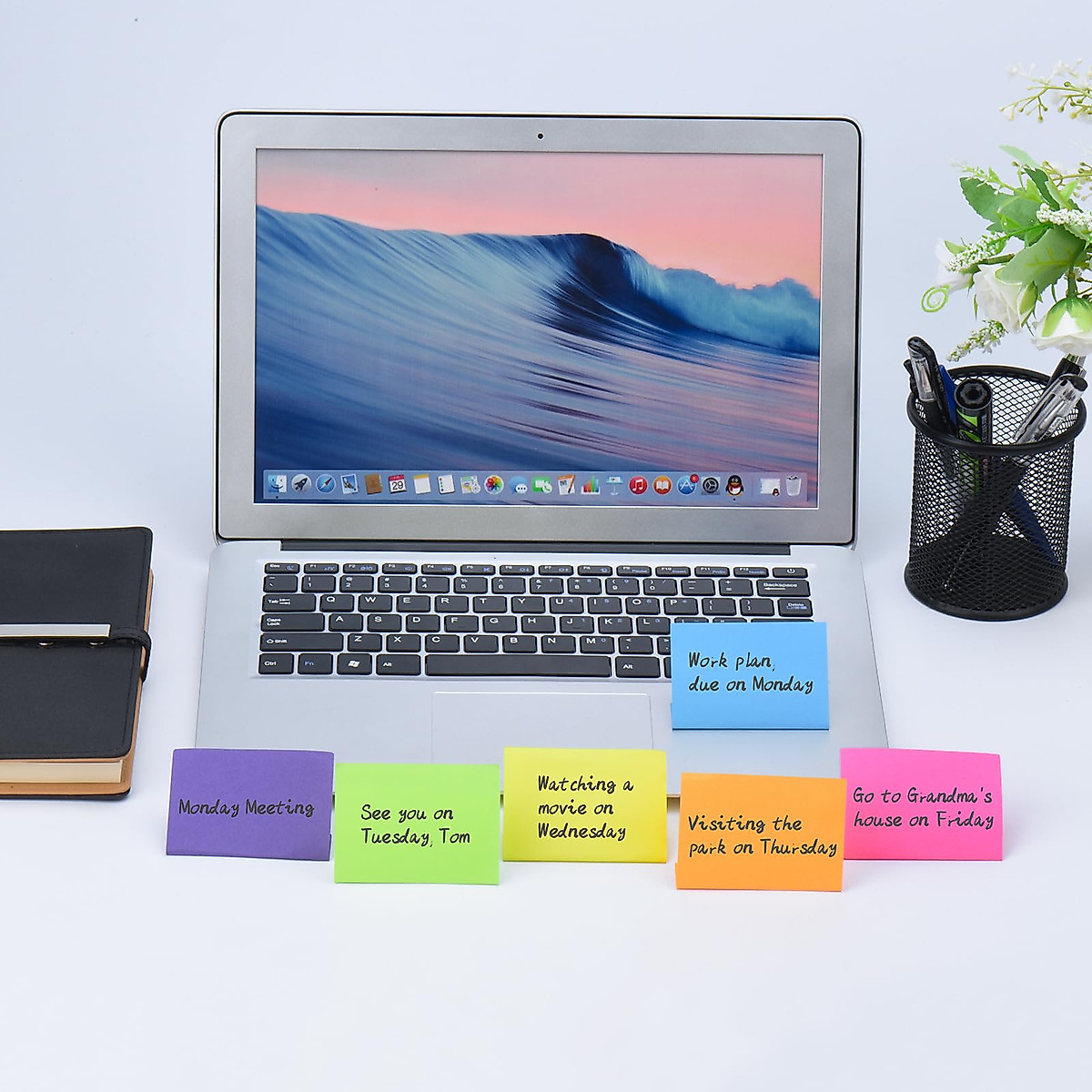 (12 Pack) Sticky Notes 3x3 Inches, ZCZN Neon Color Self-Stick Note Pads, Colorful Sticky Notes Bulk, Easy to Post for Home, Office, School - 60 Sheets/Pad