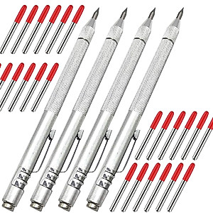 NEPAK 4 Pack Metal Scribe Tool,Tungsten Carbide Scriber Pen with Magnet, for Machinist,Engraving,Welding(with 24 Marking Tips)