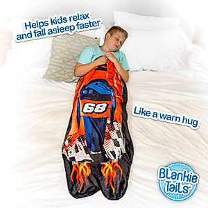 Blankie Tails - Photo Realistic Race Car Blanket - Machine Washable Wearable Car Sleeping Bag Blanket Bedding - Great for Gifts, Sleepovers Girls and Boys Pajamas or Daily Use of Kids and Toddlers
