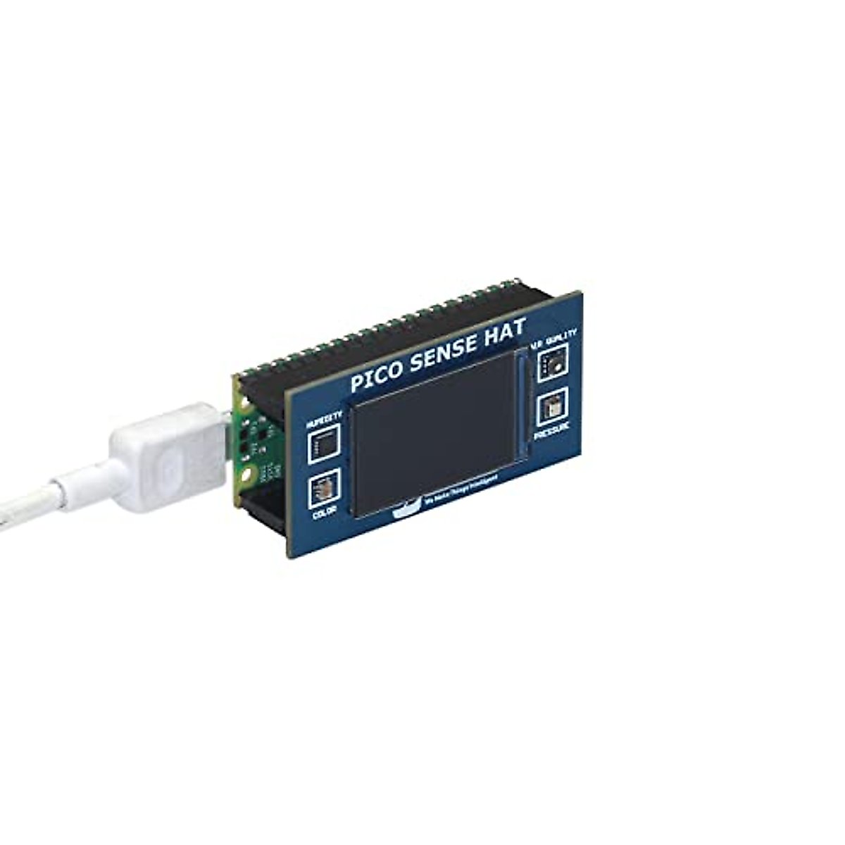 Raspberry Pi Pico with Pico Sense HAT Multi Sensor Humidity, Air Quality, Color, Pressure Sensor Sense HAT for Pico with Inbuilt 1.14” LCD Display