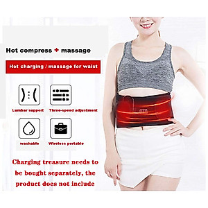 LSRRYD Heated Waist Belt Lower Back Support Belt Lumbar Support Belt for Pain Relief and Injury Prevention Double Adjustment(Without Power Bank)