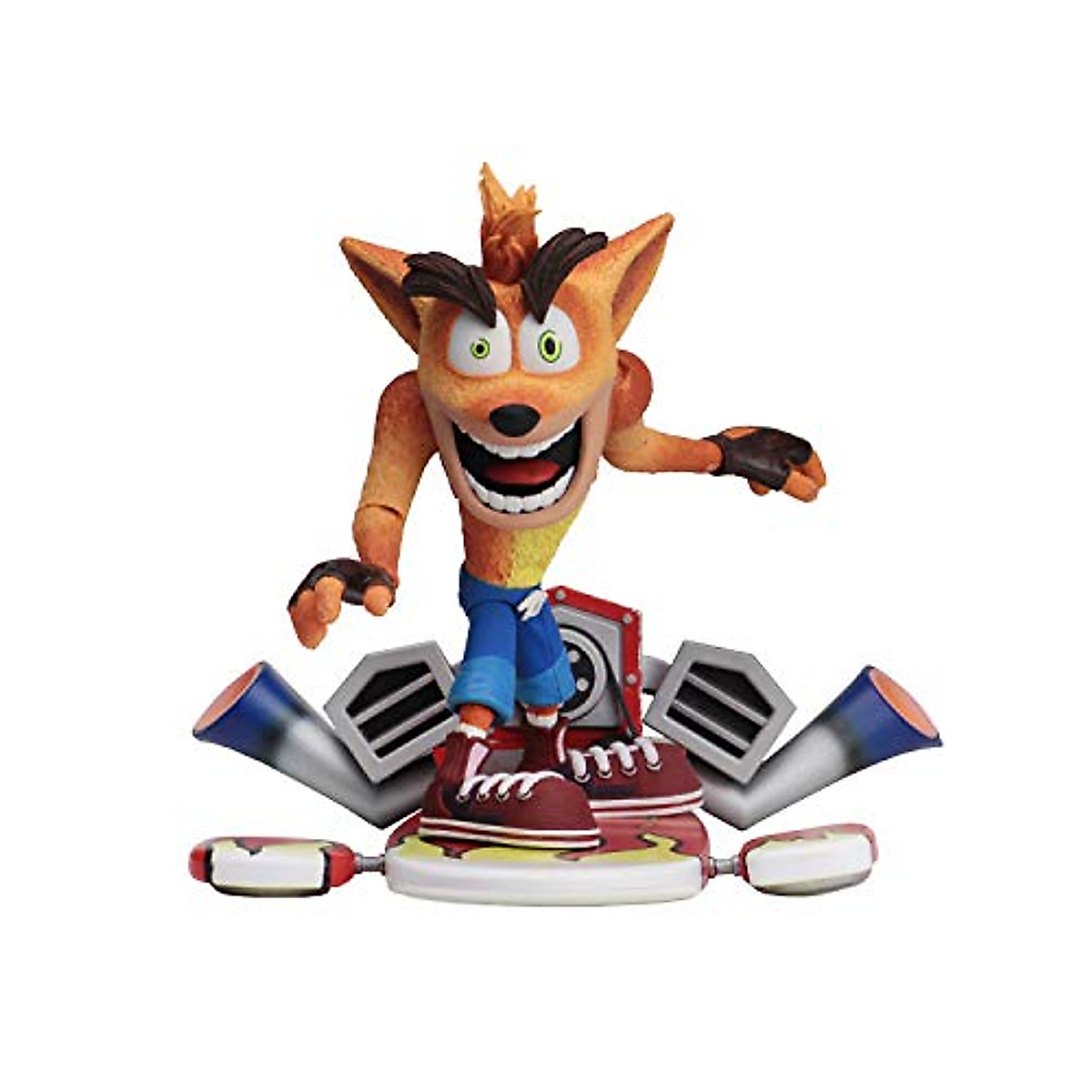 NECA Crash Bandicoot - 7” Scale Action Figure - Deluxe Crash with Jet Board