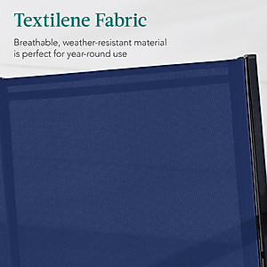 Best Choice Products 4-Piece Outdoor Textilene Patio Conversation Set, Backyard Furniture w/Loveseat, Coffee Table, Steel Frame - Black/Navy