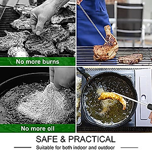 Meat Hook Flipper Set of 2, HaSteeL Stainless Steel Pigtail Food Flipper Turner 12Inch & 17Inch, BBQ Accessories Great for Grilling Smoking Frying, Long Body & ABS Handle, Easy to Clean & Right Handed