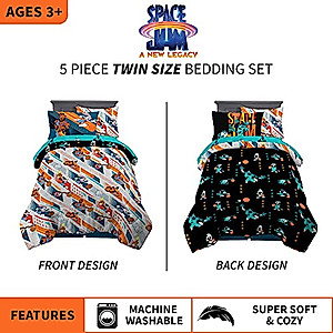 Franco Kids Bedding Super Soft Comforter and Sheet Set with Sham, 5 Piece Twin Size, Space Jam 2 A New Legacy