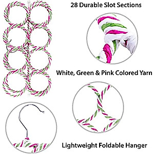 2Pcs 28 Rings Scarf Hanger Birds Pets Swings Multiple Purpose Holder for Closet ~ Clutter Removing and Space-Saving Hanger for Scarves, Shawl, Belts & Accessories