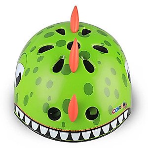 Kids Bike Helmet,Lovely Green Dinosaur Kids Helmet Ages 2-5 Years Old Boys Girls Sports Helmet for Balance car, trikes, Scooters, Bike and Other Outdoor Sports