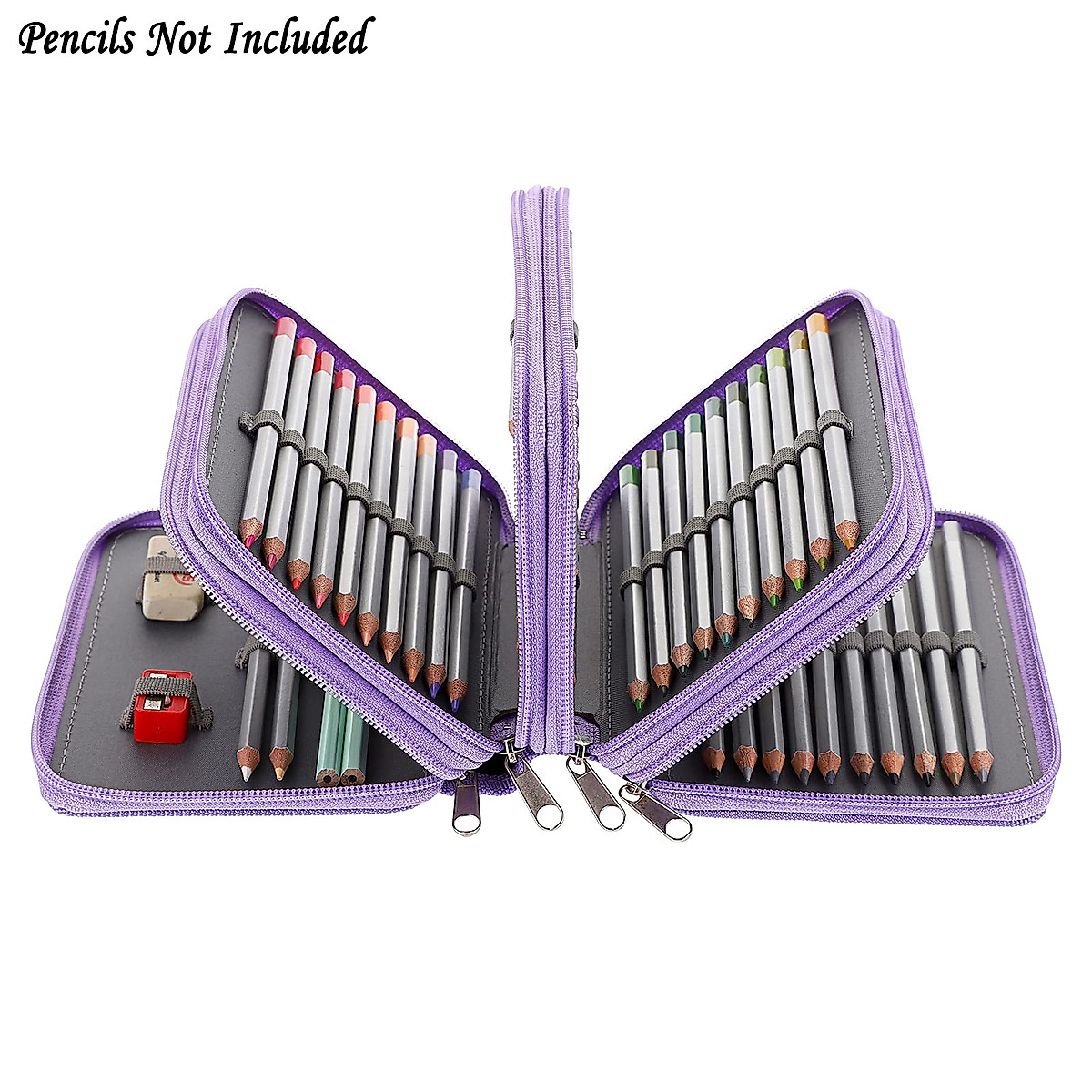 BTSKY® Handy Wearable Oxford Colored Pencil Case 72 Slots Pencil Organizer (Purple)