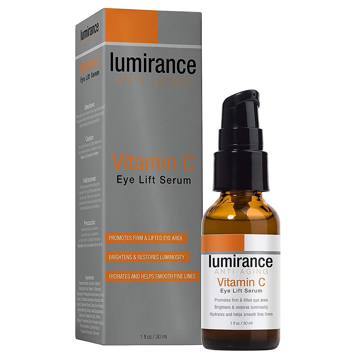 Lumirance Vitamin C Eye Lift Serum, Minimizes the Look of Wrinkles and Crows Feet, Helps with Firming and Dark Circles, 30ml/1 fl oz