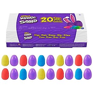 Kinetic Sand, 20-Pack Eggs with 3.3lbs Red, Yellow & Blue Play Sand for Egg Hunts, Party Favors & Goodie Bags, Sensory Toys for Kids Ages 3 and up