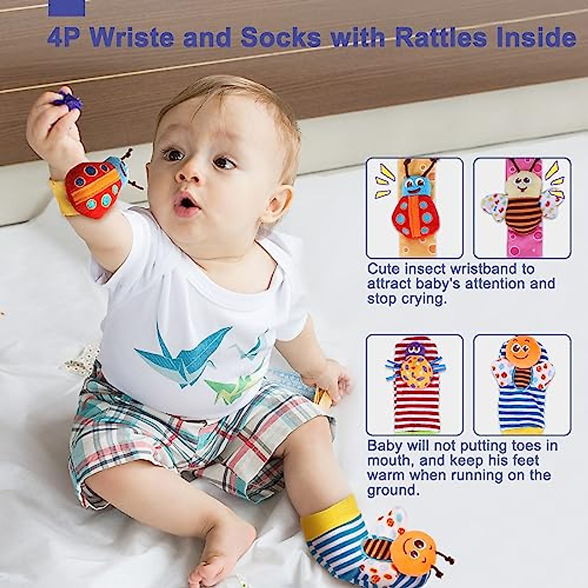 AZEN 20PCS Baby Toys 6 to 12 Months, Teething Toys for Babies 0-6 Months, Baby Toys 0-3 3-6 Months, Newborn Infant Toys 0-6 Months, Baby Rattles 0-6 Months