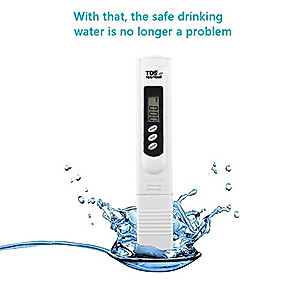 TDS meter digital water tester 3-Button Digital TDS Water Quality TDS Tester, 0-9990 ppm Measurement Range, 1 ppm Resolution, with Temperature Calibration