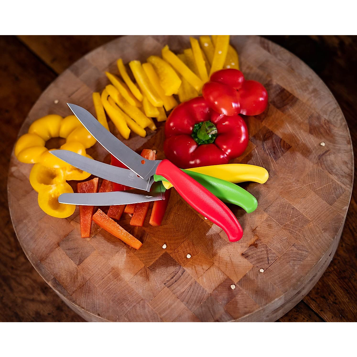 Spyderco Z-Cut Kitchen Knife with 4.3" Blunt Tip CTS BD1N Stainless Steel Blade and Durable Green Polypropylene Handle - SpyderEdge - K13SGN