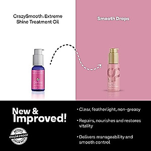 Colorproof Smooth Drops, 2oz - For Frizzy Color-Treated Hair, Lightweight Clear Treatment Oil, Smooths, Controls Frizz & Adds Shine, Sulfate-Free, Vegan