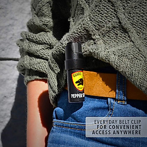 Guard Dog Collar Clip Pepper Spray for Self Defense, Safety Twist Top to Prevent Accident, 16 feet Range, Belt Clip in USA (2 Pack)