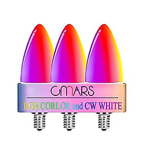 ZigBee E12 Smart Light Bulbs, CMARS LED Candle Bulb Compatible with Alexa, SmartThings Hub, Echo Plus (2nd), Dimmable and RGB Color Changing, 320Lm, Hub Required （3 Pack）