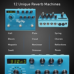 Strymon BigSky Multi Reverb Guitar Effects Pedal with 12 Unique Reverb Machines for Electric and Acoustic Guitar, Synths, Vocals and Keyboards
