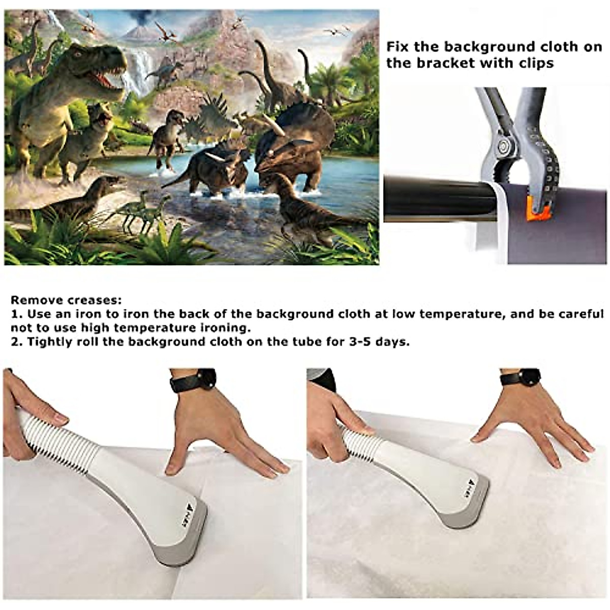 PASRLOLV 7x5ft Dinosaur Photo Backdrop, Dinosaur Park Theme Backdrop, Dinosaur Photography Background for Boy Girl Birthday Party Banner Newborn Baby Shower Decoration Photo Booth Prop, Vinyl