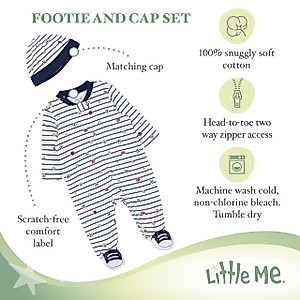 Little Me Baby-Girls Sweet Bear Footie, Light Pink, Newborn