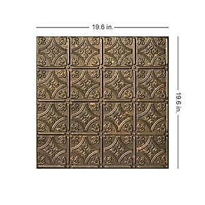 A La Maison Ceilings R125 Emma's Flowers Glue-up Styrofoam Ceiling Tile (256 sq. ft./Case), Pack of 96, Rusted Steel