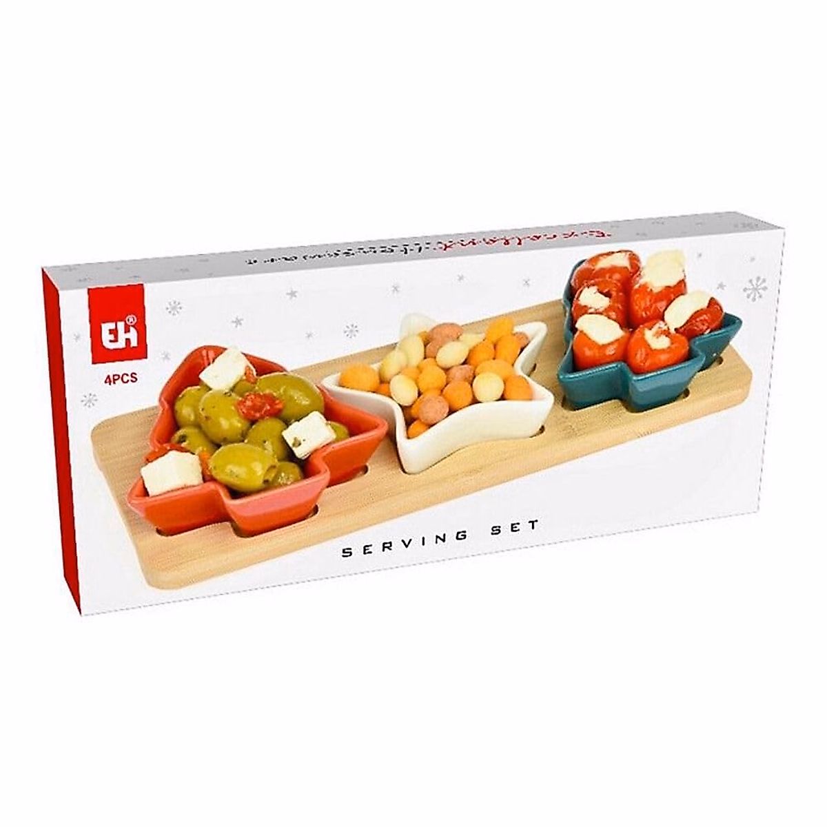 STP GOODS Porcelain Serving Plate Set, New Year Porcelain Plates, dinnerware sets, plates, dish set, plate set, kitchen set, Porcelain Plate set of 4