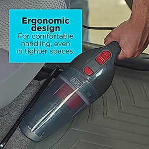 BLACK+DECKER Handheld Vacuum for Car, Corded, Grey (BDH1200NVAV)