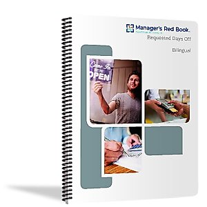 The Manager's Red Book - Request Days Off logbook/notebook/planner, 8.5"x11" semi-annual, 118 pages, 8 lines per day (F2835) (April 2024 - September 2024)