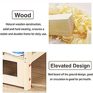 Pet Bed Bed Frame for Puppies, 2 Floors of Pet Beds with Stairs, Raised Pet Shelters, Cat Litters and Kennels(Size:L（75x50x65cm）)