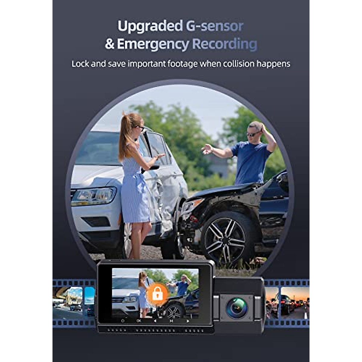 4K Dual Dash Cam Front and Inside, Veement Dash Car Camera with GPS, 2160P Front+1080P Inside Rear Camera for Cars, Sony Starvis Sensor, Infrared Night Vision, 24H Motion Detection Parking Mode