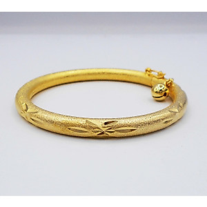 Arrawana77 Bangle Gold Plated 23K 24k Thai Baht Yellow Gold Filled Bracelet Women Jewelry form Thailand