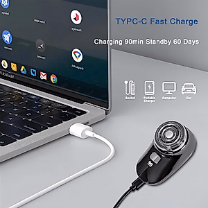 Ssoiew Mini Shaver, Portable Electric Razor for Men, Waterproof & Pocket Size, Wet & Dry, USB Rechargeable, Compact & Portable Travel, Powerful Shaver for Men (Silver)